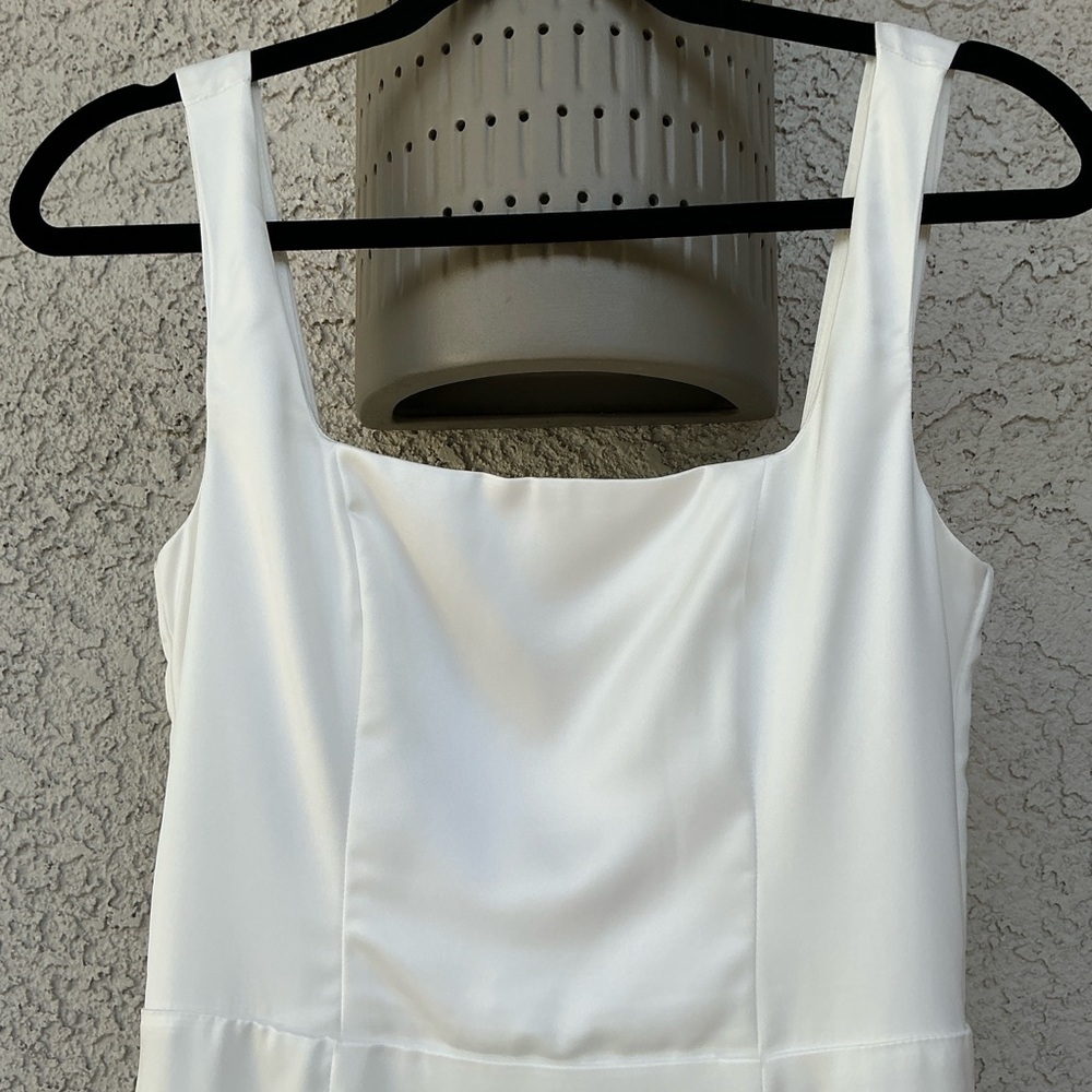 Lulus | Dresses | Nwt Lulus Luxe Loveliness White Satin Backless ...